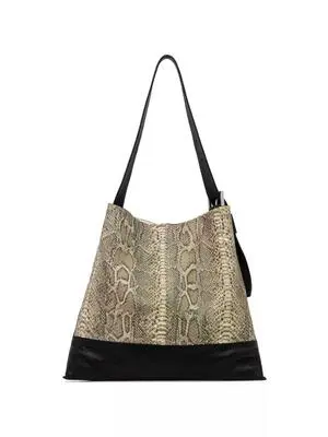 ALLSAINTS Asha Snakeskin Buckle Shoulder Bag