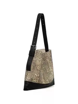 ALLSAINTS Asha Snakeskin Buckle Shoulder Bag