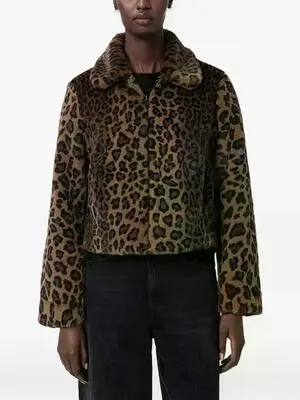 ALLSAINTS Leopard-print Jacket - Brown
