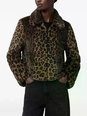 ALLSAINTS Leopard-print Jacket - Brown