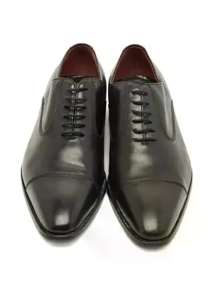 Balmain Leather Oxford Shoes With Stacked Heel