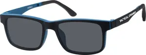 Zenni Rectangle Full Rim Frame Glasses With Snap-on Sunlens - Black