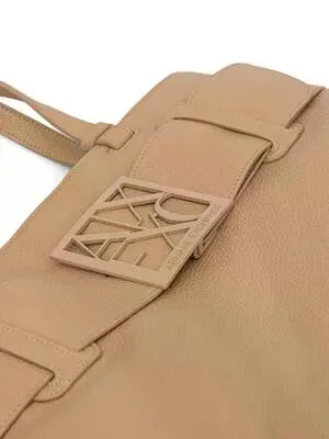 Armani Exchange Tote Bag With Logo Detail - Neutrals