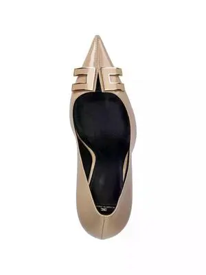 Elisabetta Franchi Logo Plaque Leather Pumps
