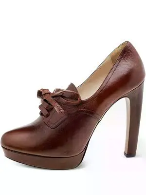 Prada Leather Lace-up High Heel Booties