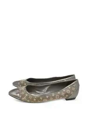 LOUIS VUITTON Monogram Canvas Pointed Toe Ballet Flats