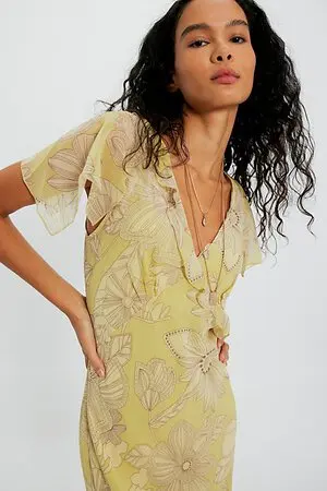 Free People Moonlight Maxi Dress - Yellow Combo