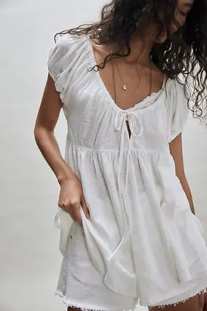Free People We The Free Bella Babydoll Top - Clean Ivory