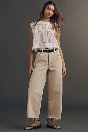 PISTOLA Tate High-rise Crop Tapered Jeans - Dune