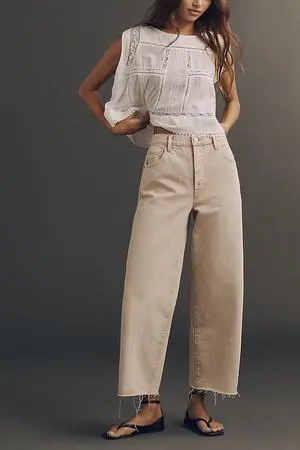 PISTOLA Tate High-rise Crop Tapered Jeans - Dune