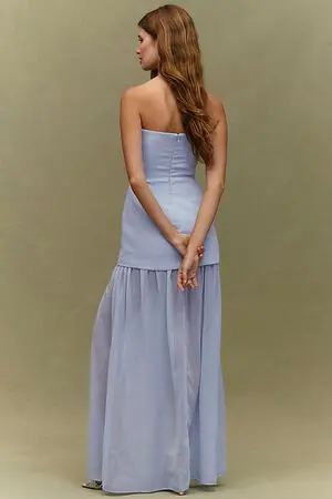Amanda Uprichard Christy Strapless Maxi Dress - Blue
