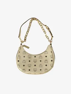 Mcm Aren Vi Small Hobo Bag - Beige/black