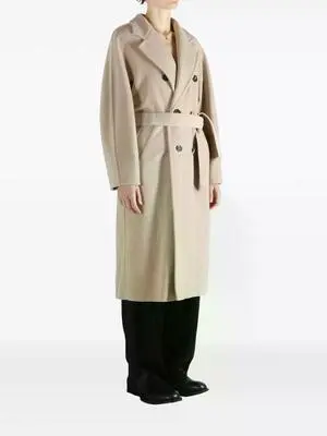 Max Mara Madame Belted Double-breasted Coat - Neutrals