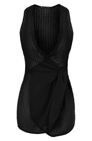 VIX PAULA HERMANNY Lai Cover-up Cotton Minidress - Black