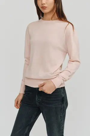 KATHRYN MCCARRON Marguerite Paper Thin Cashmere Sweater - Blush