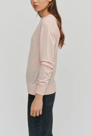 KATHRYN MCCARRON Marguerite Paper Thin Cashmere Sweater - Blush