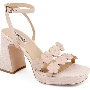 Badgley Mischka Waverly Platform Sandals - Beige Leather