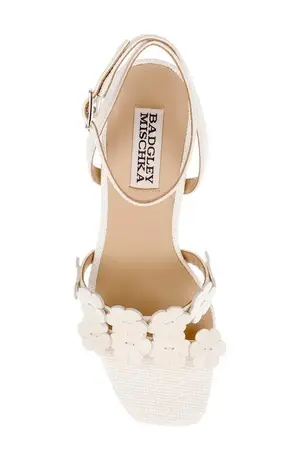 Badgley Mischka Waverly Platform Sandals - Cream Leather