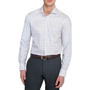 W.R.K Slim Fit Plaid Reworked Dress Shirt - White/grey