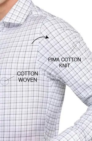 W.R.K Slim Fit Plaid Reworked Dress Shirt - White/grey