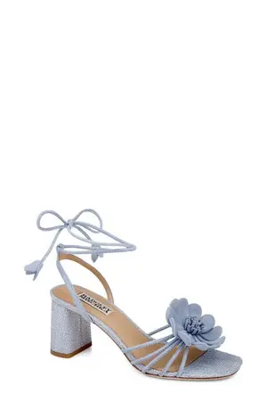 Badgley Mischka Wallflower Ankle Wrap Sandal - Aqua Suede