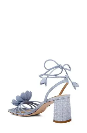 Badgley Mischka Wallflower Ankle Wrap Sandal - Aqua Suede
