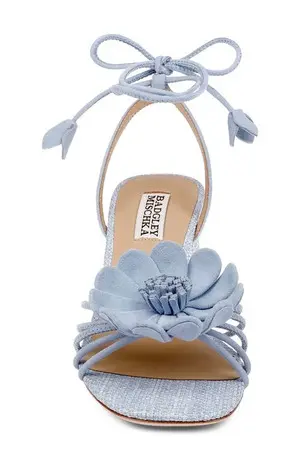 Badgley Mischka Wallflower Ankle Wrap Sandal - Aqua Suede