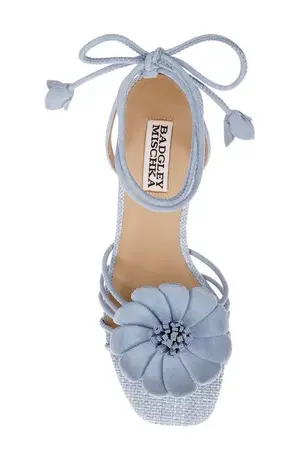 Badgley Mischka Wallflower Ankle Wrap Sandal - Aqua Suede