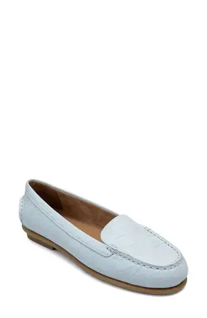 Aerosoles Croc-embossed Loafer - Pale Blue