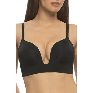 Felina Entice Longline Plunge Push-up Bra - Black