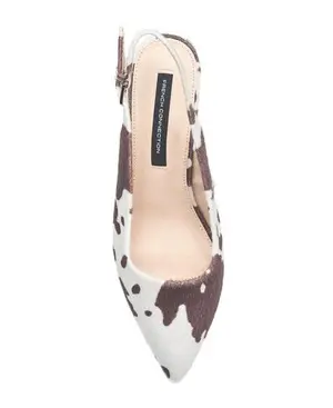 French Connection Quinn Cowprint Slingback Heel - Brown