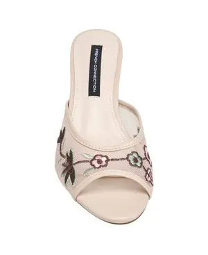 French Connection Louvisa Embroidered Kitten Heel
