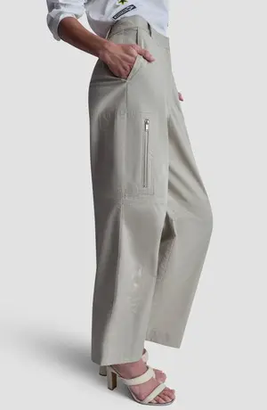 Dkny Stretch Cotton Poplin Cargo Pants - Pebble