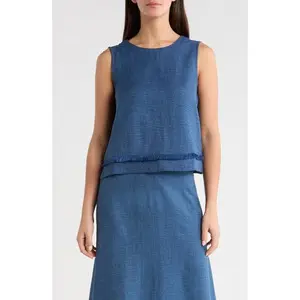 Vince Camuto Tiered Fringe Trim Top