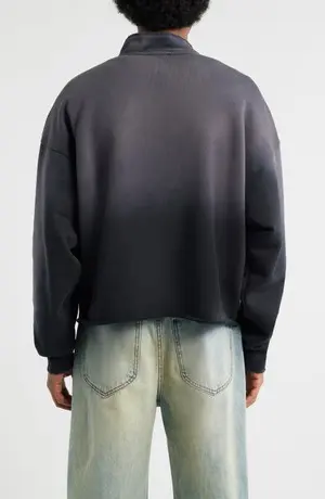 ELWOOD Oversized Raw Edge Quarter Zip Pullover