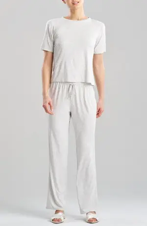 Natori Feathers Essentials Pajamas - Light Heather Grey