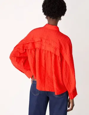 Whistles Textured Frill Detail Blouse