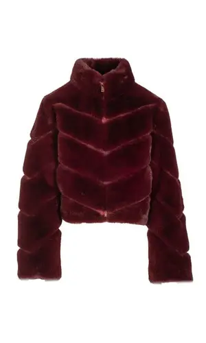 Chevron Faux Fur Jackets