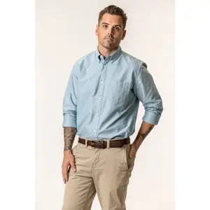 VOTTERA Organic Cotton Oxford Shirt - Light Teal