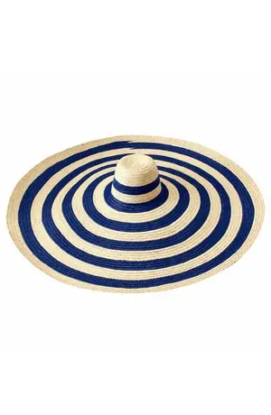 BRUNNA.CO Oversized Striped Straw Sun Hat - Blue