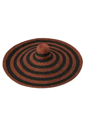 BRUNNA.CO Oversized Striped Straw Sun Hat - Brown
