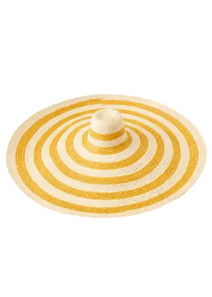 BRUNNA.CO Oversized Striped Straw Sun Hat - Yellow