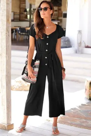 LASCANA Button Detail Culotte Jumpsuit