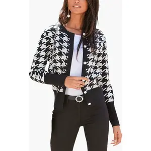 LASCANA Houndstooth Cardigan With Pearl Button