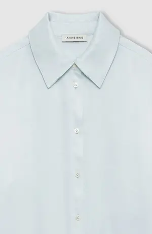 ANINE BING Bridget Shirt In Sandwashed Cupro Blend - Spring Mint