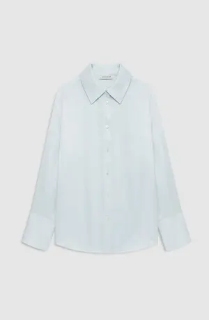 ANINE BING Bridget Shirt In Sandwashed Cupro Blend - Spring Mint