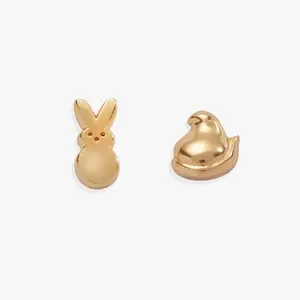 ALEX AND ANI Peeps® Mismatched Stud Earrings - Gold