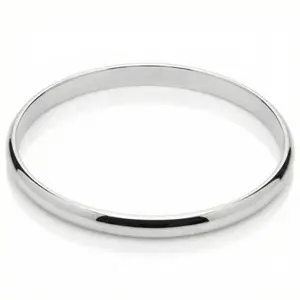 BLISS DIAMOND 6mm 18k Gold Plated Bangle - Silver