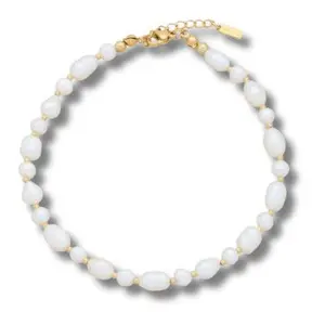 BLISS DIAMOND Leah Pearl Anklet - 18k Yellow Gold