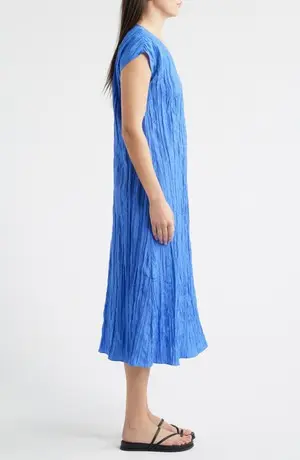 Eileen Fisher Cap Sleeve Silk Maxi Dress